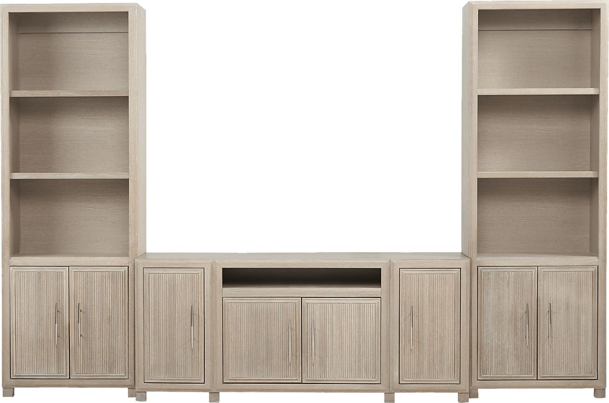 Manor Bridge Taupe 3 Pc Wall Unit with 66 in. Console - Rooms To Go