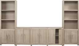 Manor Bridge Taupe Colors,Light Wood 3 Pc Wall Unit With Console ...