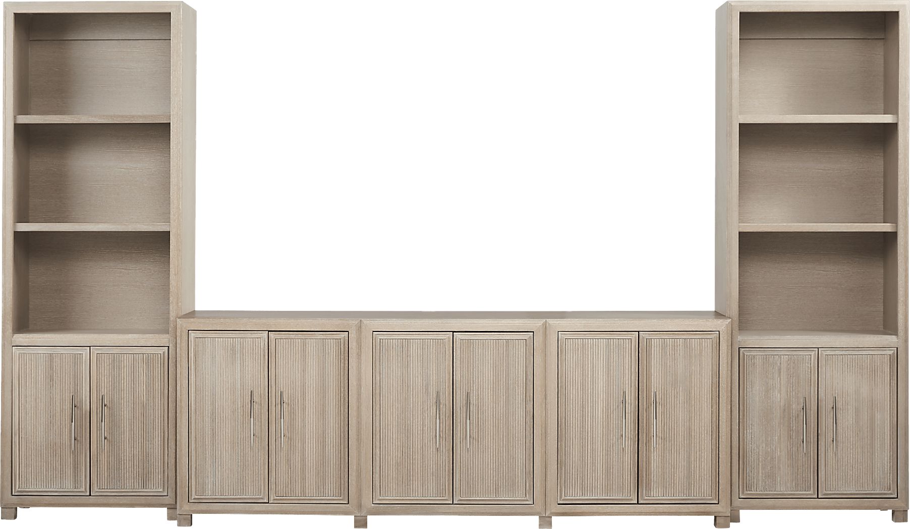 Manor Bridge Taupe 3 Pc Wall Unit with 83 in. Console - Rooms To Go