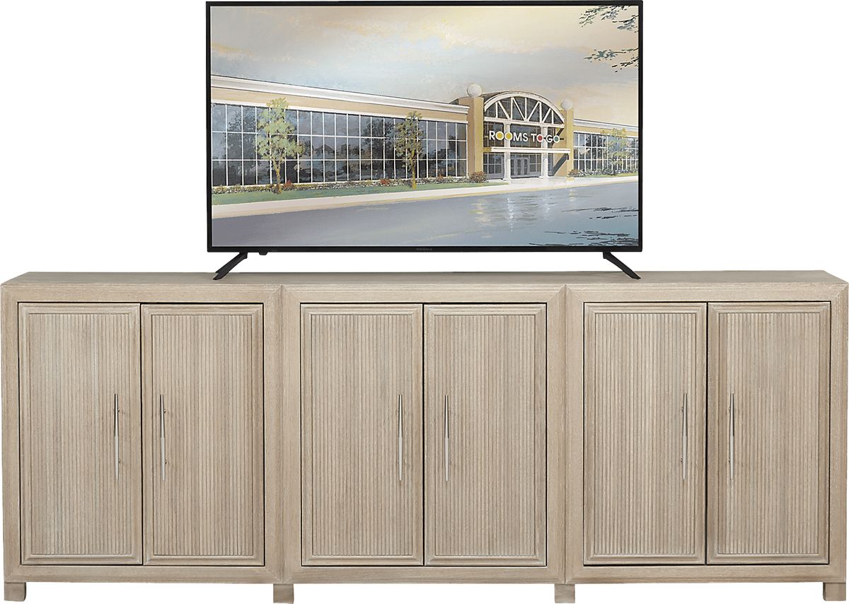 Manor Bridge Taupe Colors,Light Wood 83 in. Console | Rooms to Go