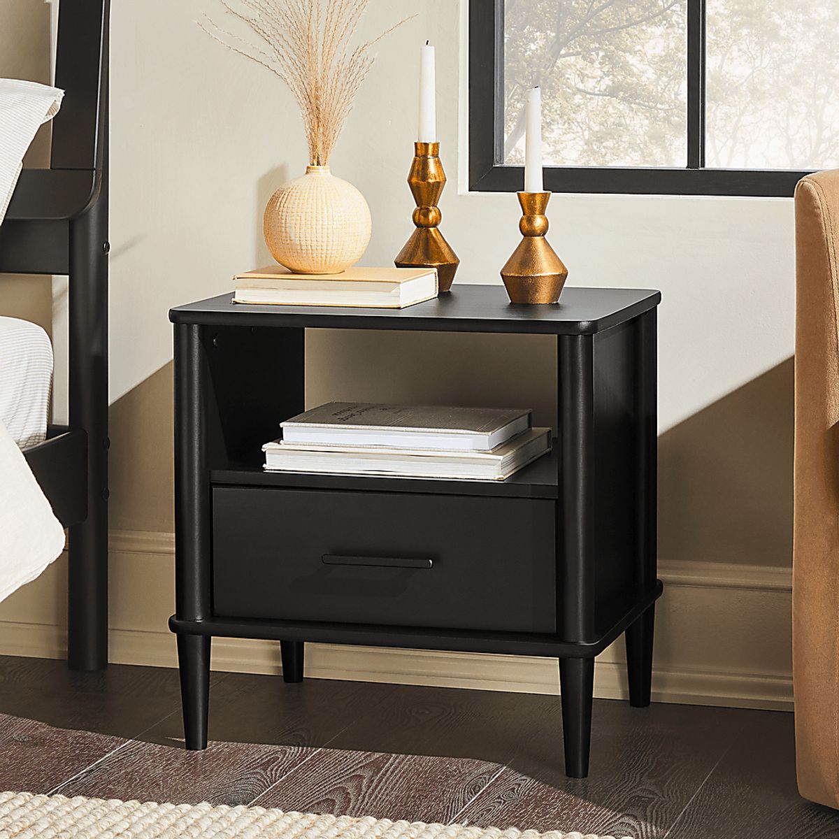 Manorhaven Black Black,Colors Nightstand | Rooms to Go