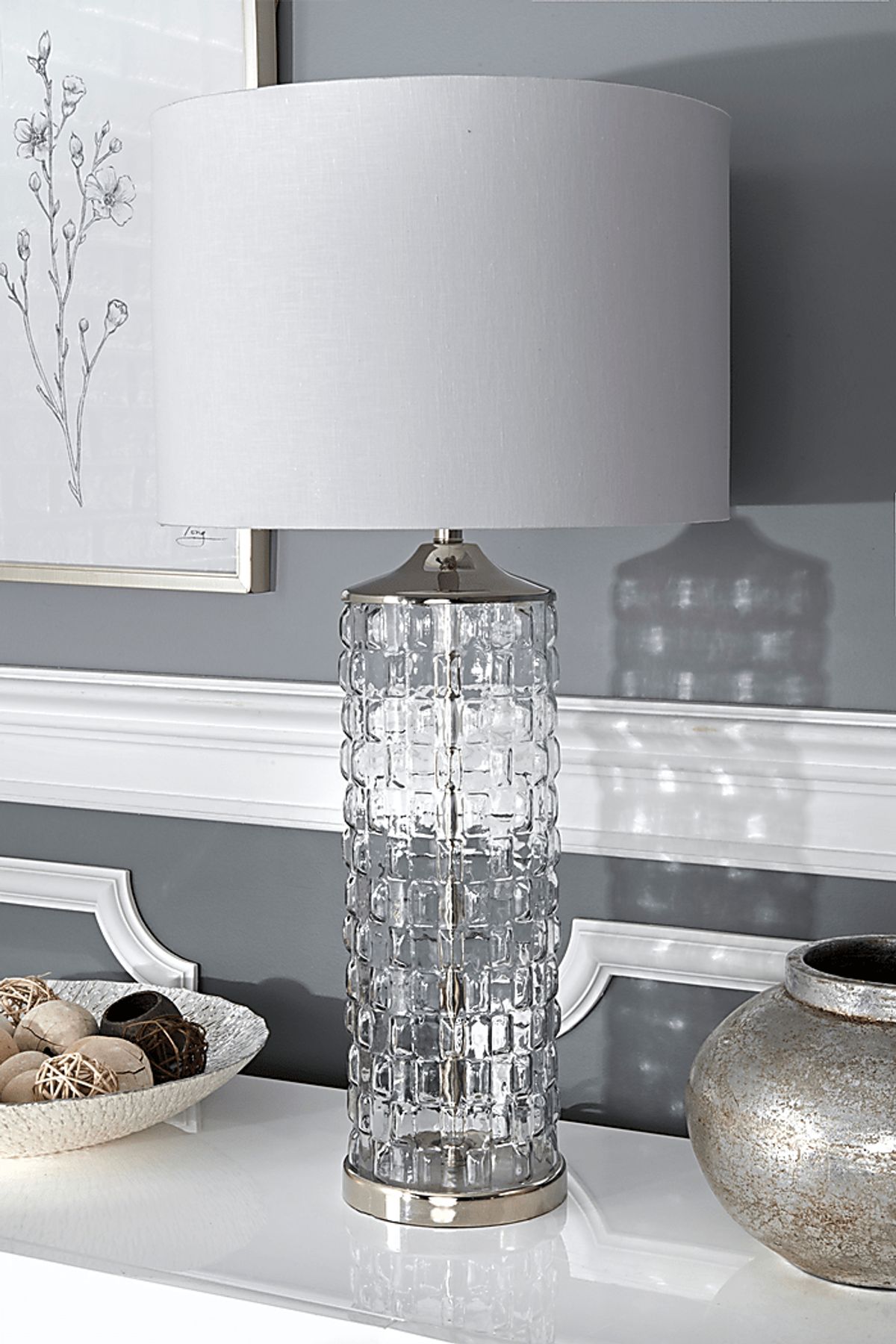 Manorly Clear White Table Lamp | Rooms to Go