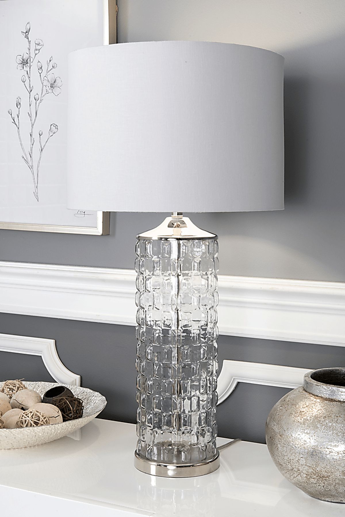 Manorly Clear White Table Lamp | Rooms to Go