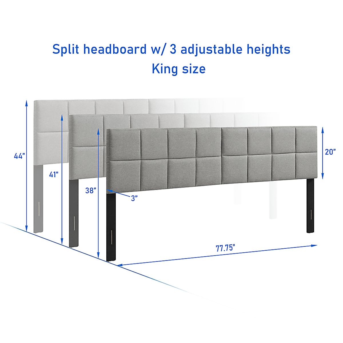 Maoka Light Gray Polyester Fabric King Headboard | Rooms to Go