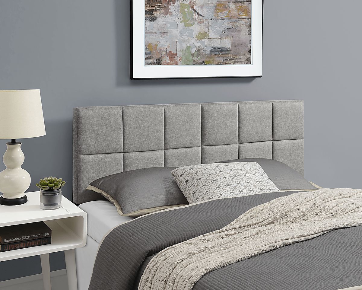 Maoka Light Gray Polyester Fabric Queen Headboard | Rooms to Go