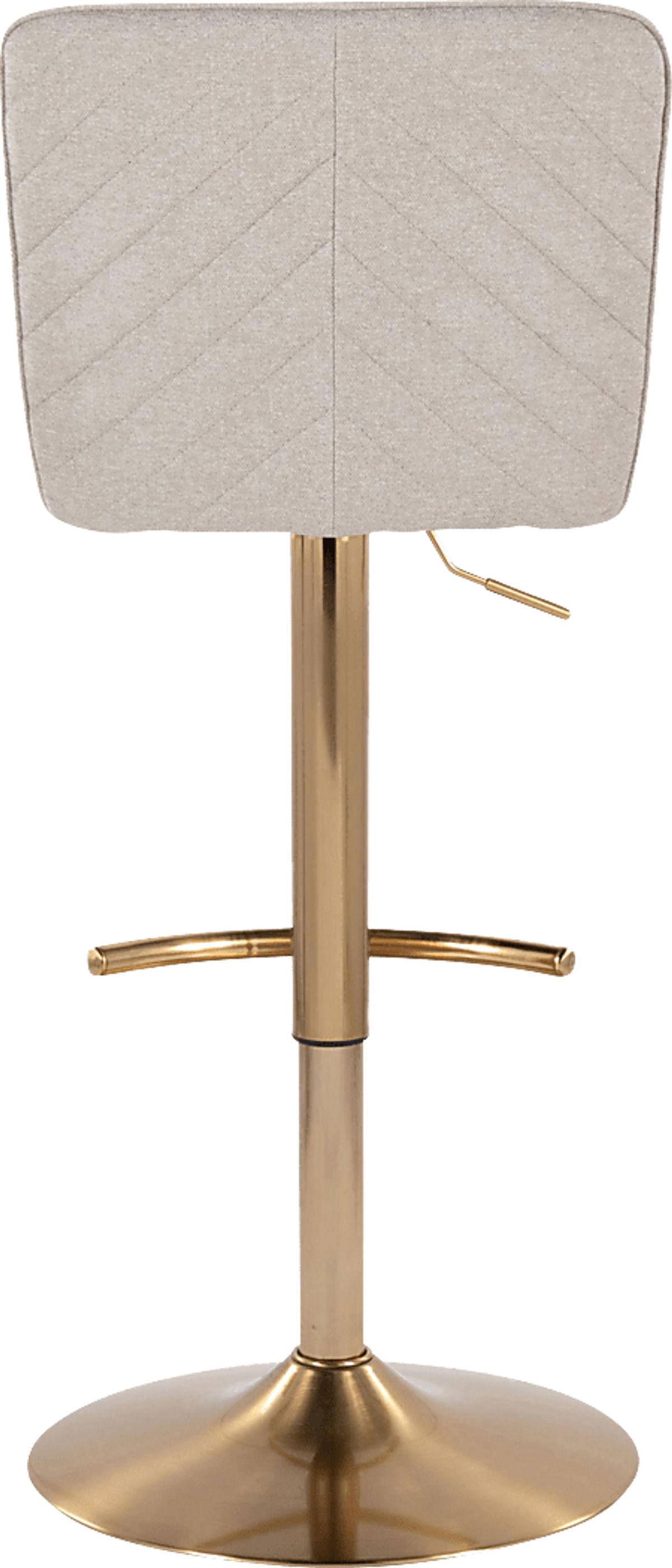 Marcei Gold Colors,Metal Beige Polyester Fabric Barstool, Set Of 2 | Rooms to Go