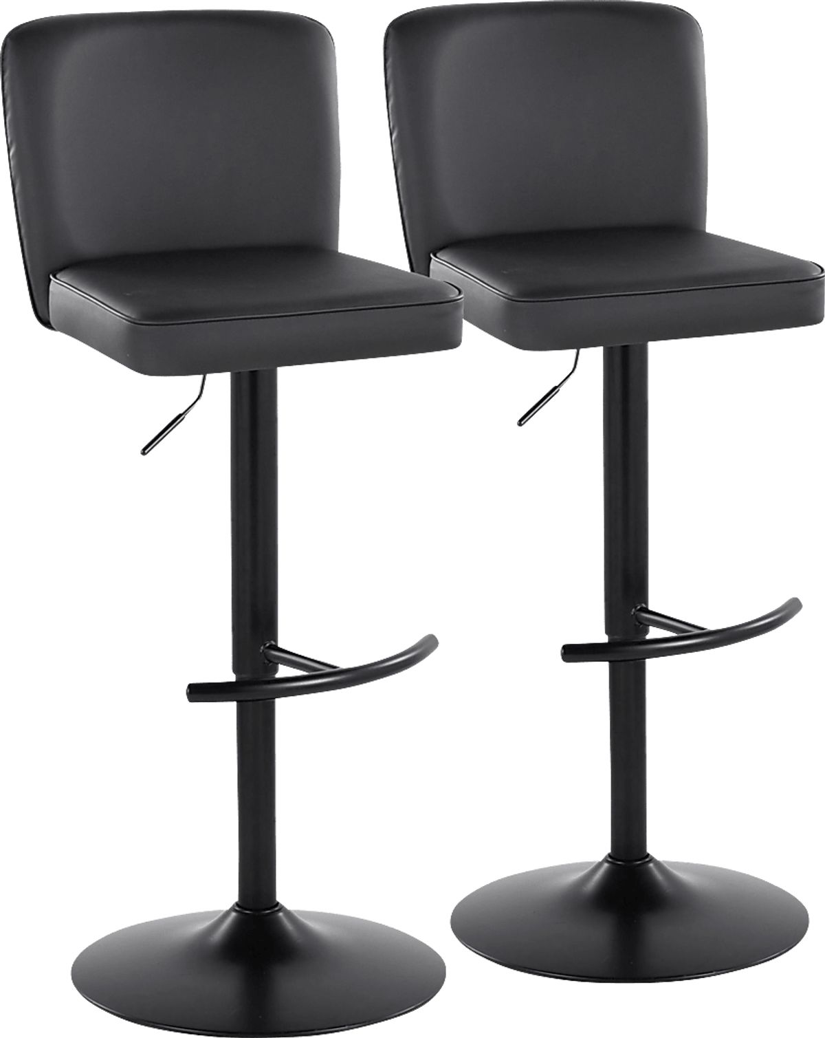 Marcei I Black Black,Colors Polyurethane Fabric Barstool, Set Of 2 ...