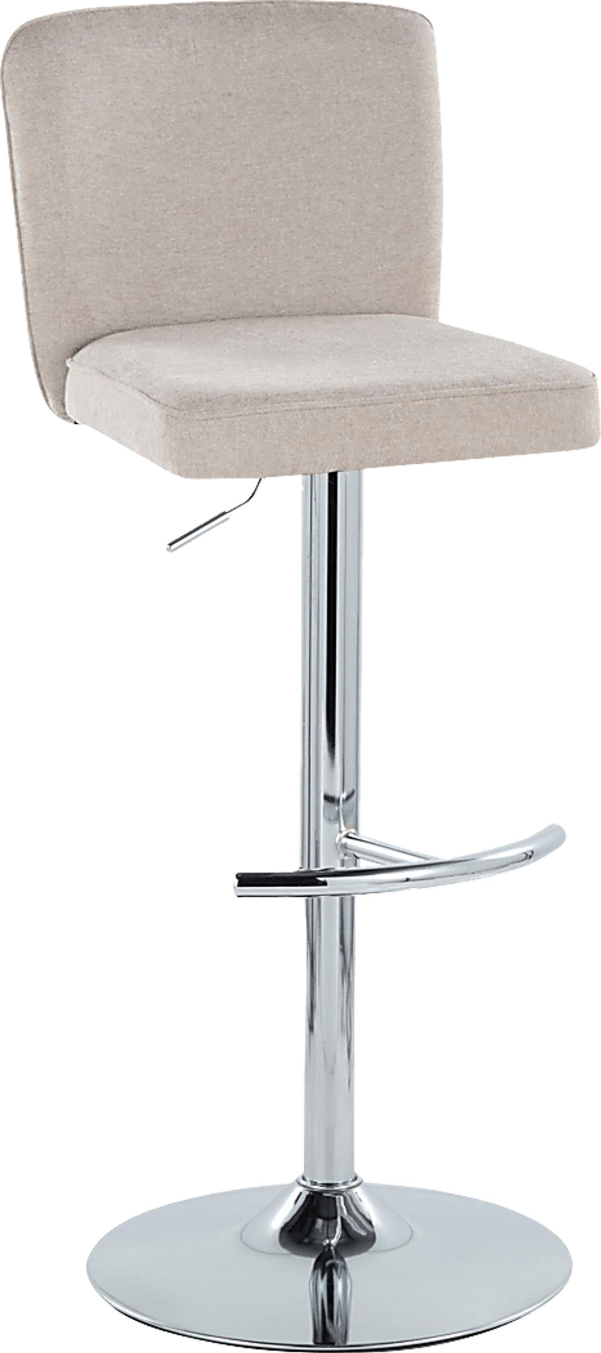 Marcei II Chrome Metal Beige Polyester Fabric Barstool, Set Of 2 ...