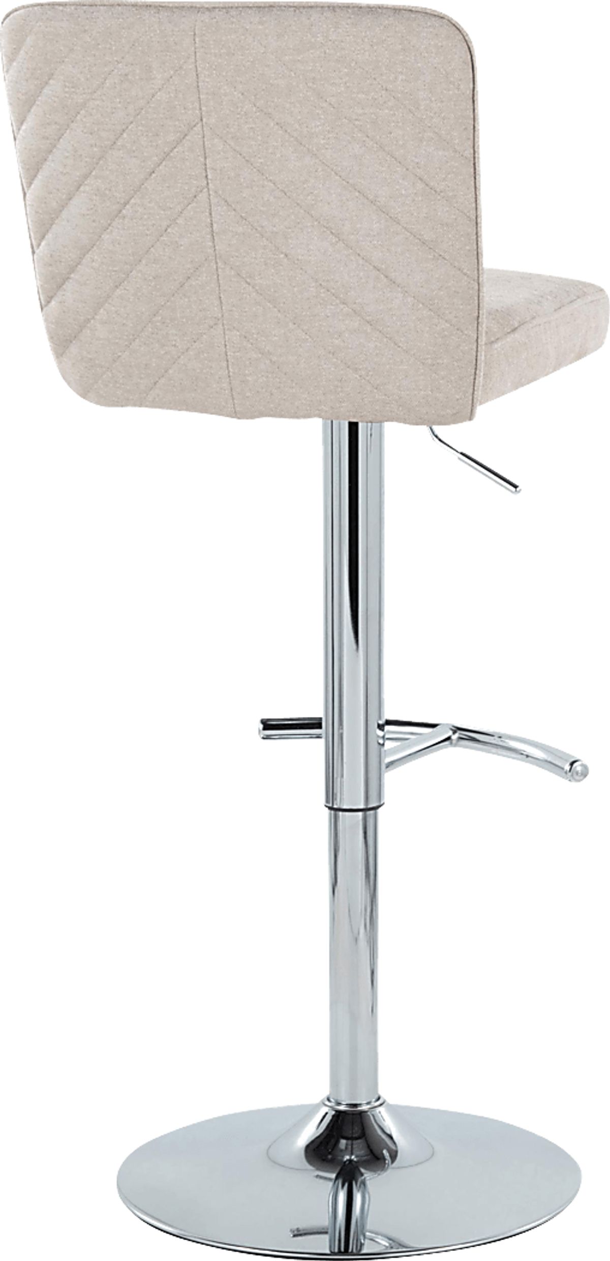 Marcei II Chrome Metal Beige Polyester Fabric Barstool, Set Of 2 ...
