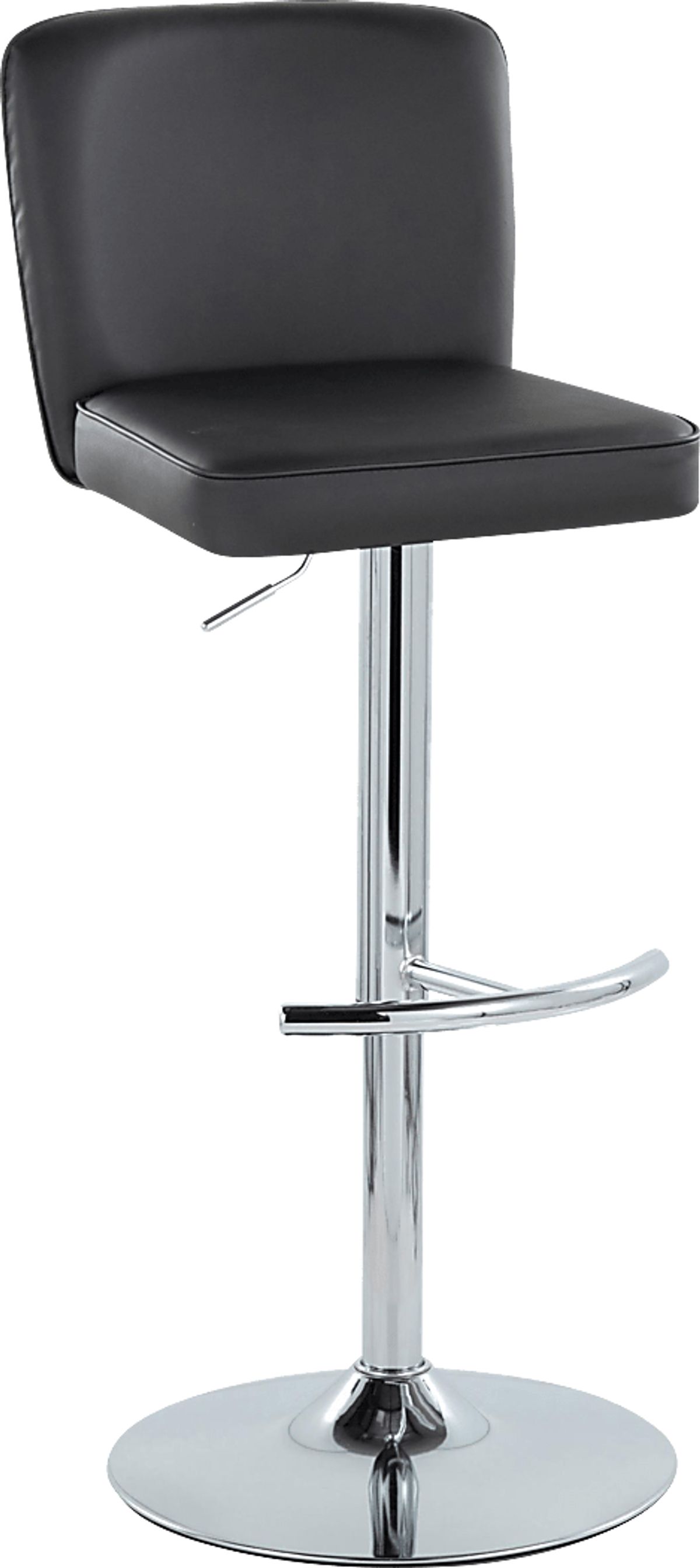 Marcei II Chrome Metal Black Polyurethane Fabric Barstool, Set Of 2 ...