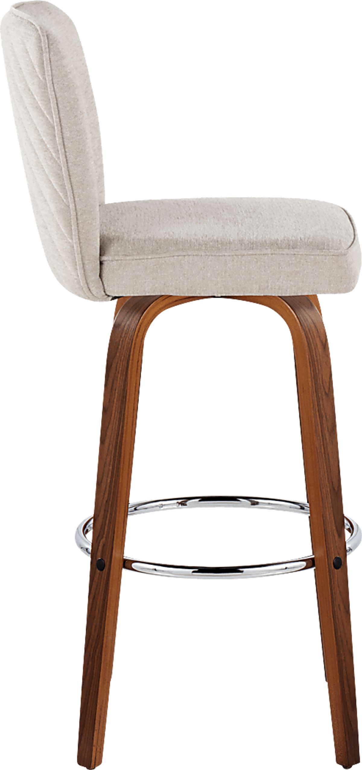 Marcei IV Walnut Dark Wood Beige Polyester Fabric Barstool, Set Of 2 ...
