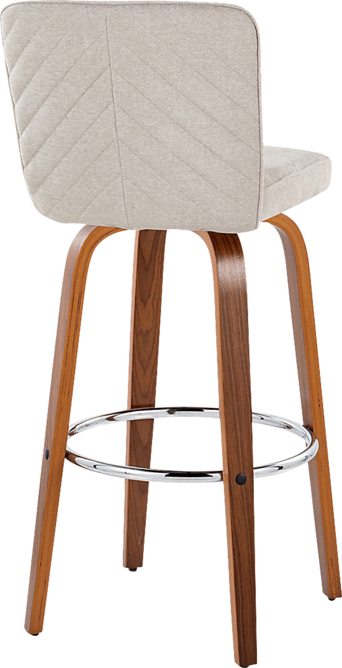 Marcei IV Walnut Dark Wood Beige Polyester Fabric Barstool, Set Of 2 ...