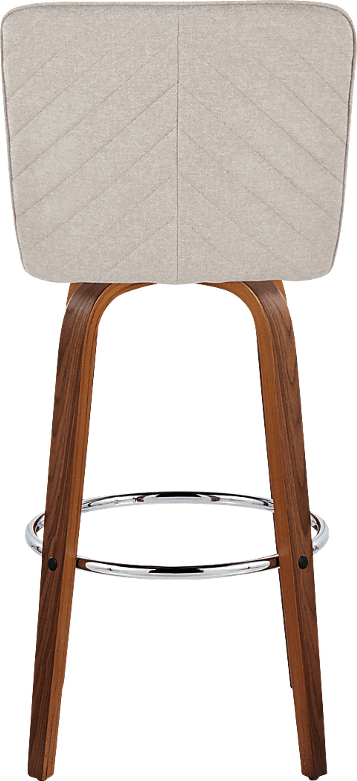 Marcei IV Walnut Dark Wood Beige Polyester Fabric Barstool, Set Of 2 ...