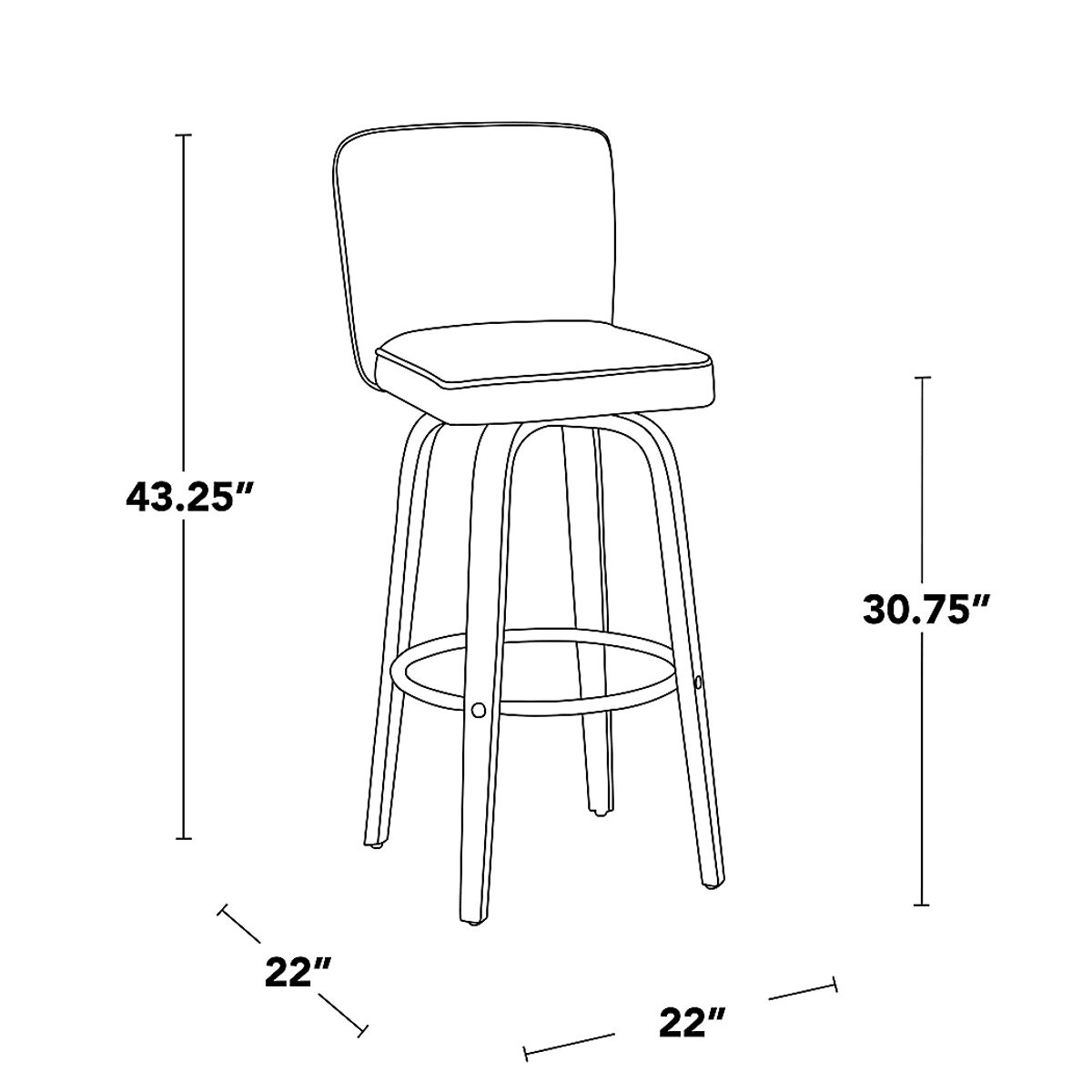 Marcei IV Walnut Dark Wood Black Polyurethane Fabric Barstool, Set Of 2 ...