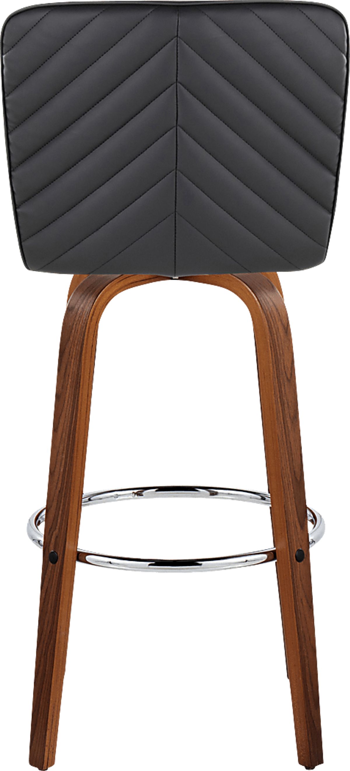 Marcei IV Walnut Dark Wood Black Polyurethane Fabric Barstool, Set Of 2 ...