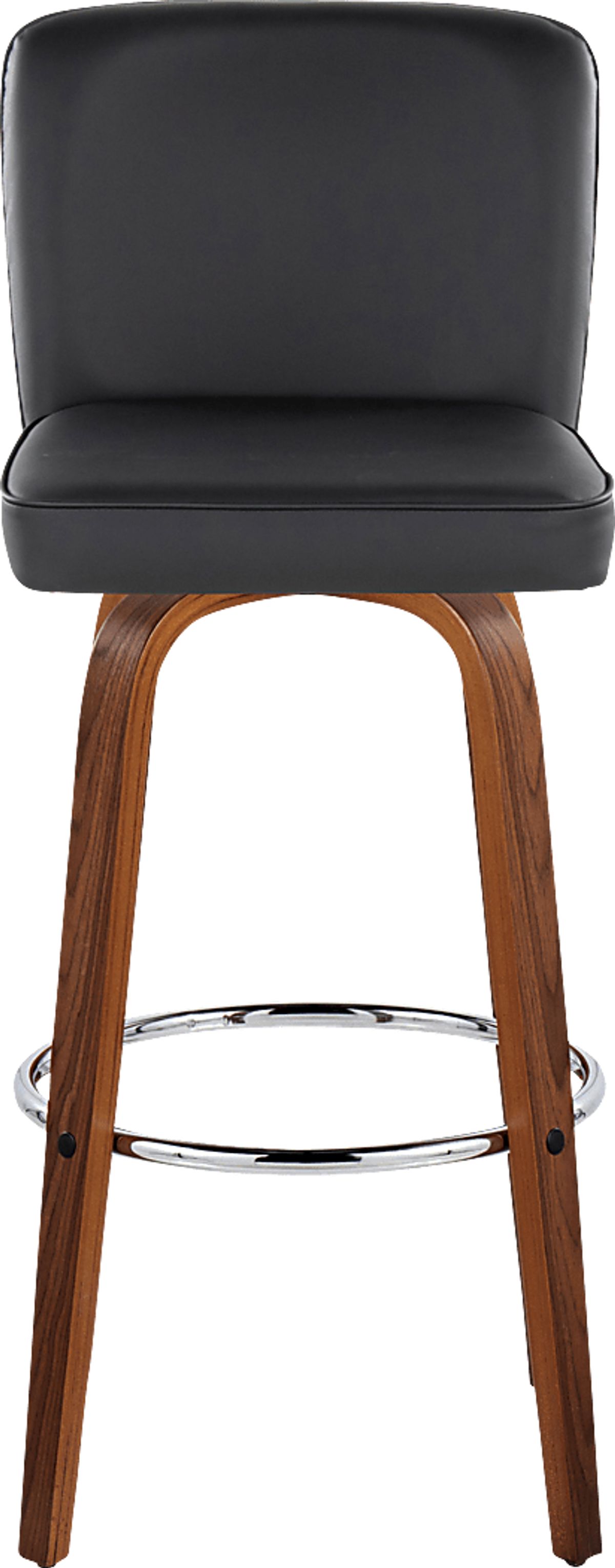 Marcei IV Walnut Dark Wood Black Polyurethane Fabric Barstool, Set Of 2 ...