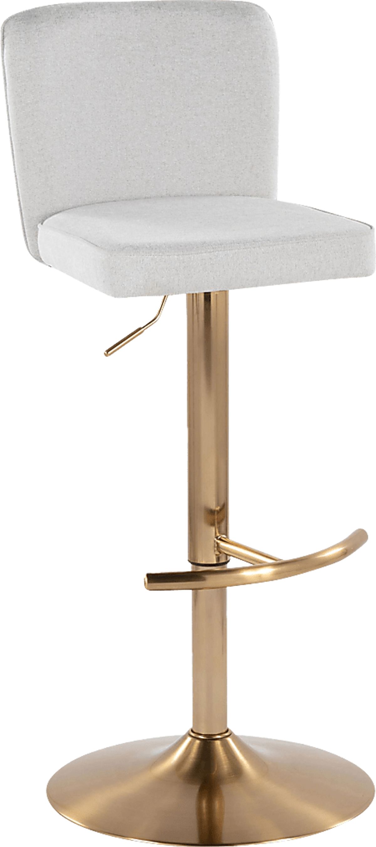 Marcei Gold Colors,Metal White Polyester Fabric Barstool, Set Of 2 ...