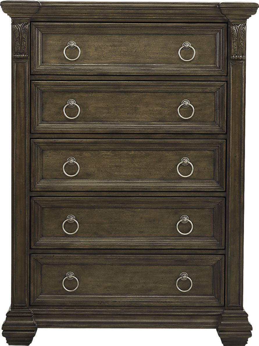 Marcelle Brown Dark Wood Chest - Rooms To Go