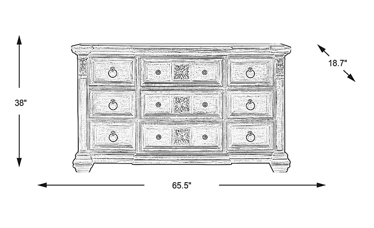 Marcelle Brown Dark Wood Dresser | Rooms to Go