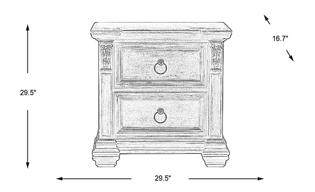 Marcelle Brown Dark Wood Nightstand | Rooms to Go