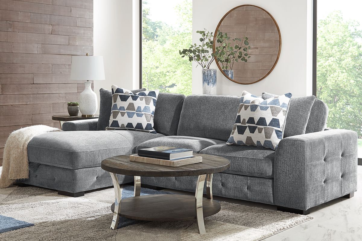 Marcola Ash Beige,Gray Woven 2 Pc Left Arm Chaise Sleeper Sectional ...