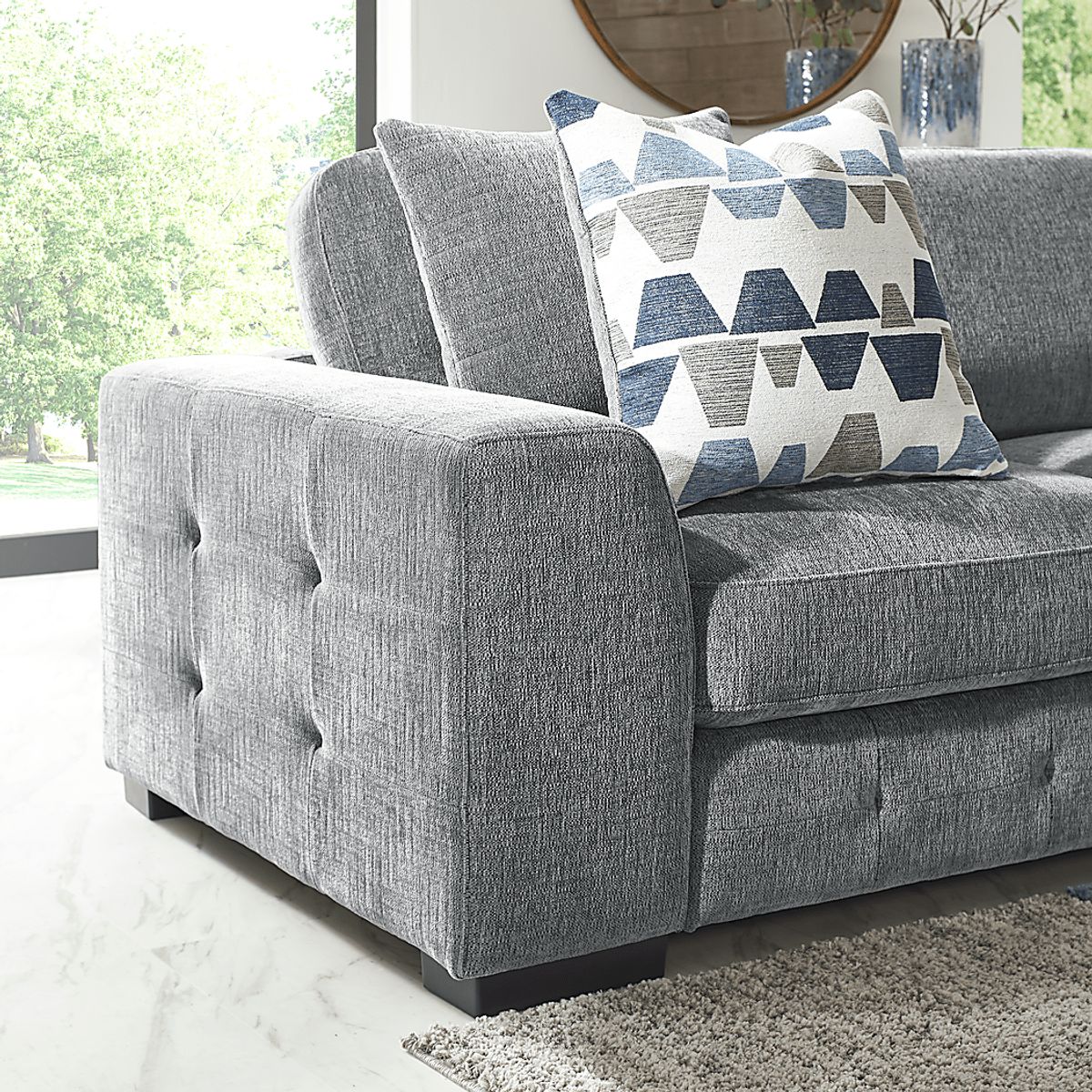 Marcola Ash Beige,Gray Polyester Fabric 3 Pc Sectional | Rooms to Go