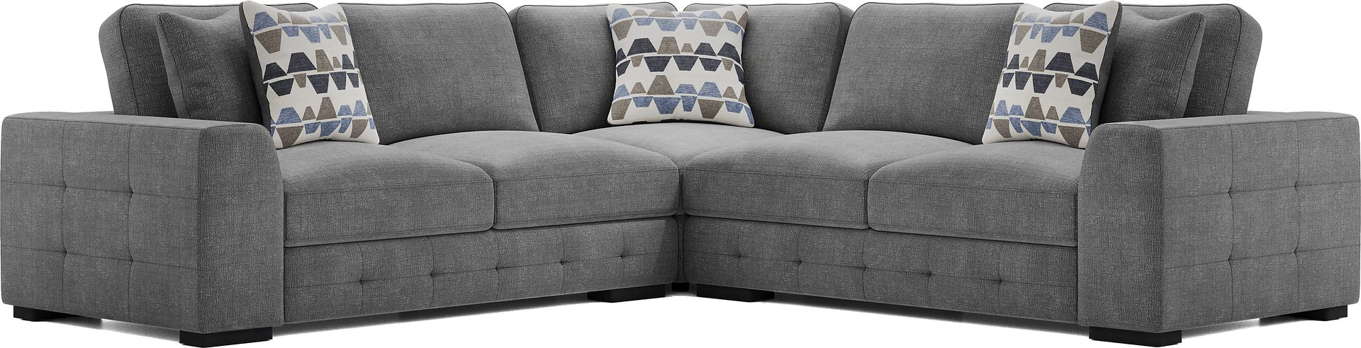 Marcola Ash Beige,Gray Polyester Fabric 3 Pc Sectional | Rooms to Go