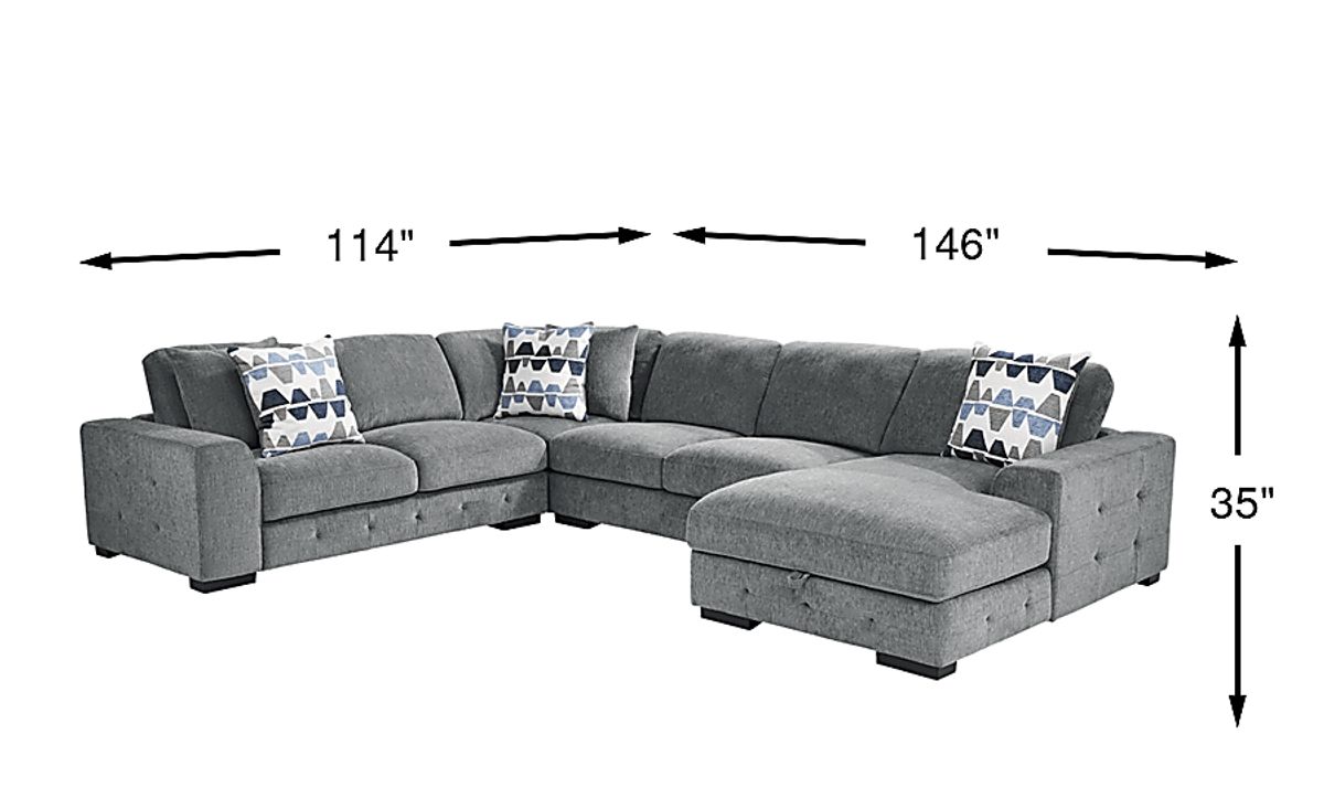 Marcola Ash Beige,Gray Woven 4 Pc With Chaise Right Arm Sectional ...
