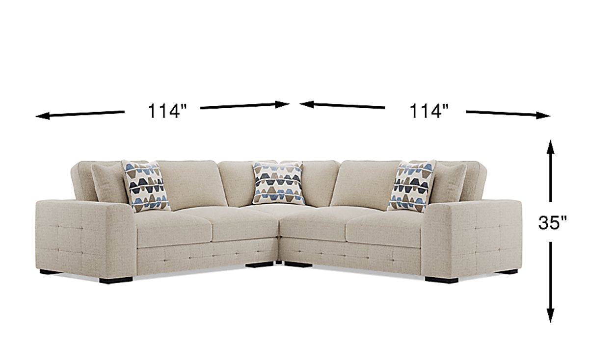 Marcola Sand Beige Woven 3 Pc Sectional | Rooms to Go