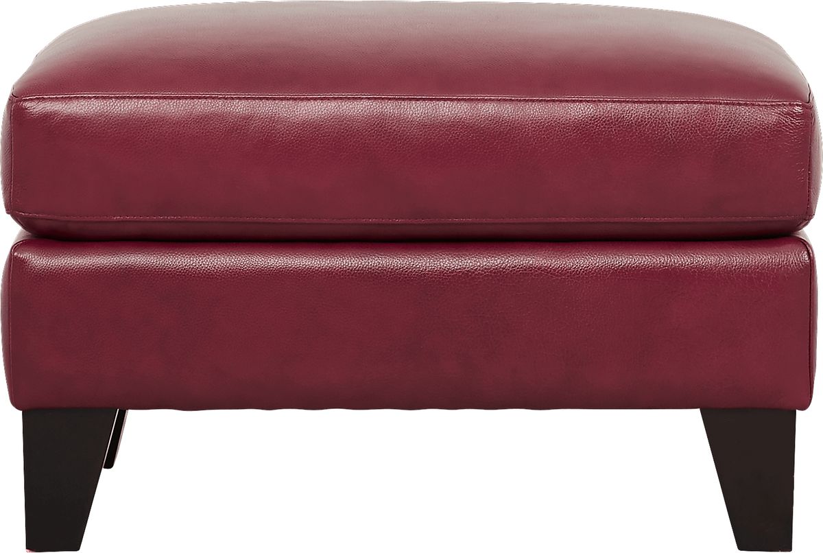 Marielle Red Leather Ottoman | Rooms to Go