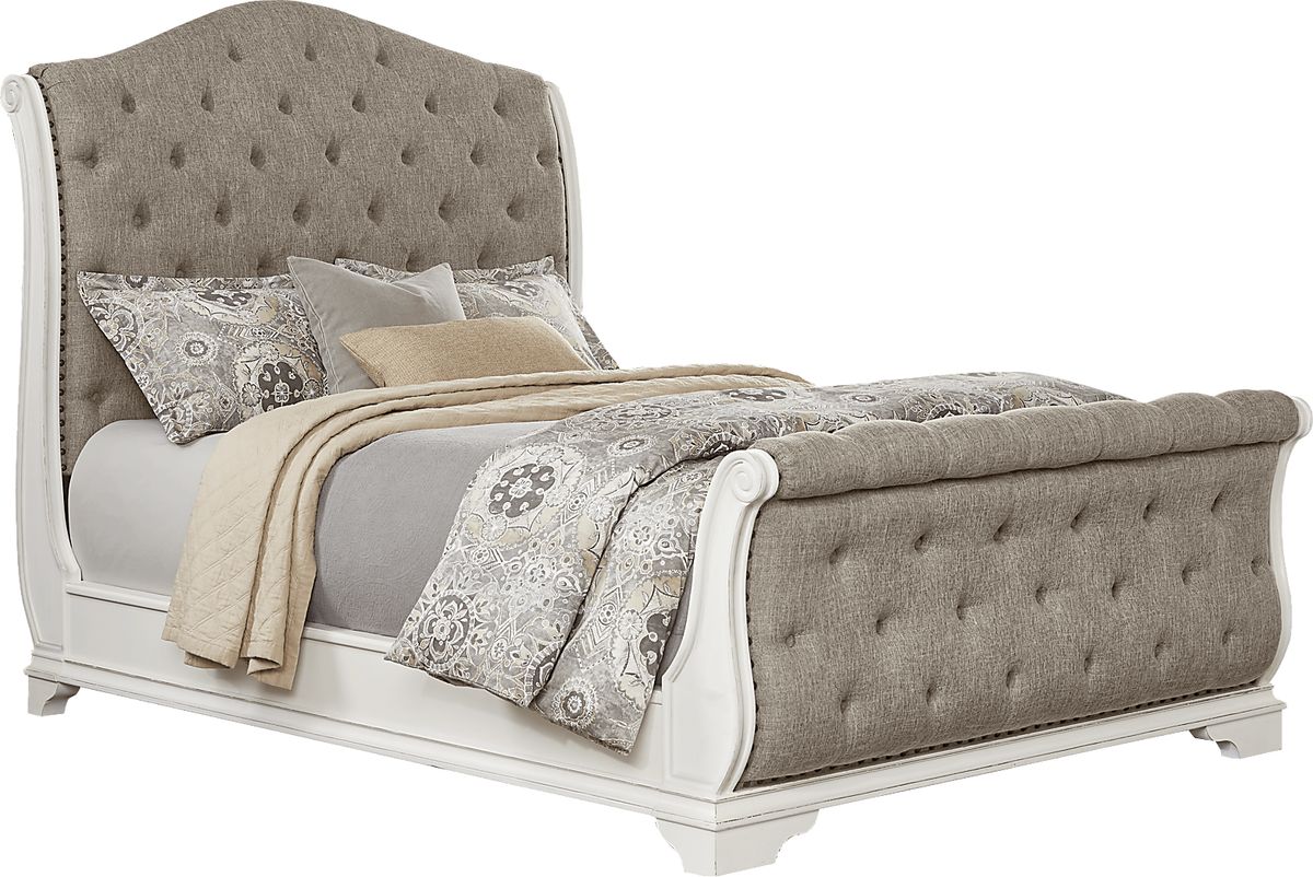 Marien Park 7 Pc White Colors,White Polyester Fabric Queen Bedroom Set ...
