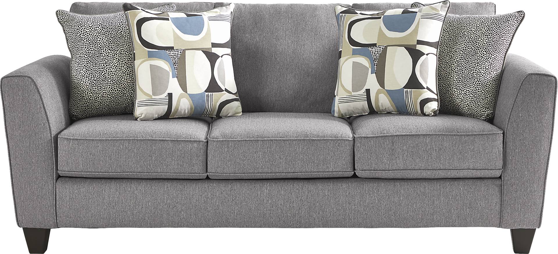 Marisol Bay 7 Pc Dark Gray Woven Premium Sleeper Living Room Set With ...