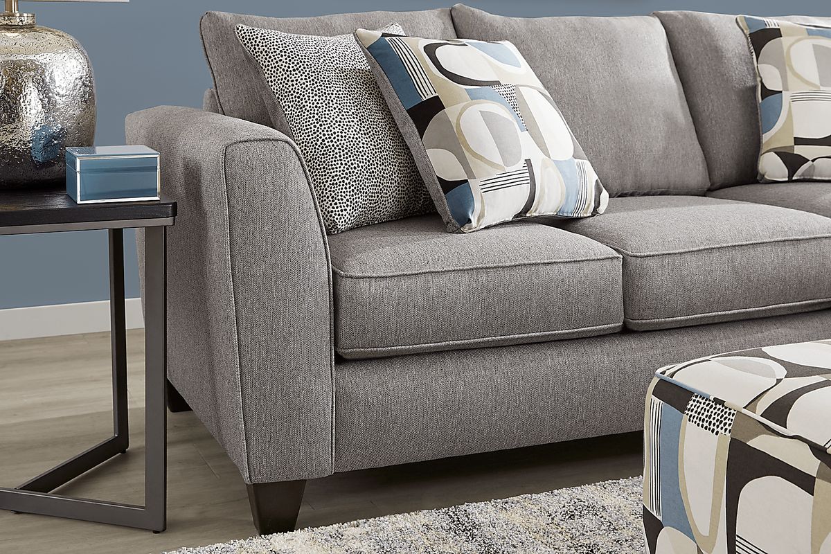 Marisol Bay 2 Pc Dark Gray Woven Living Room Set With Sofa, Loveseat ...