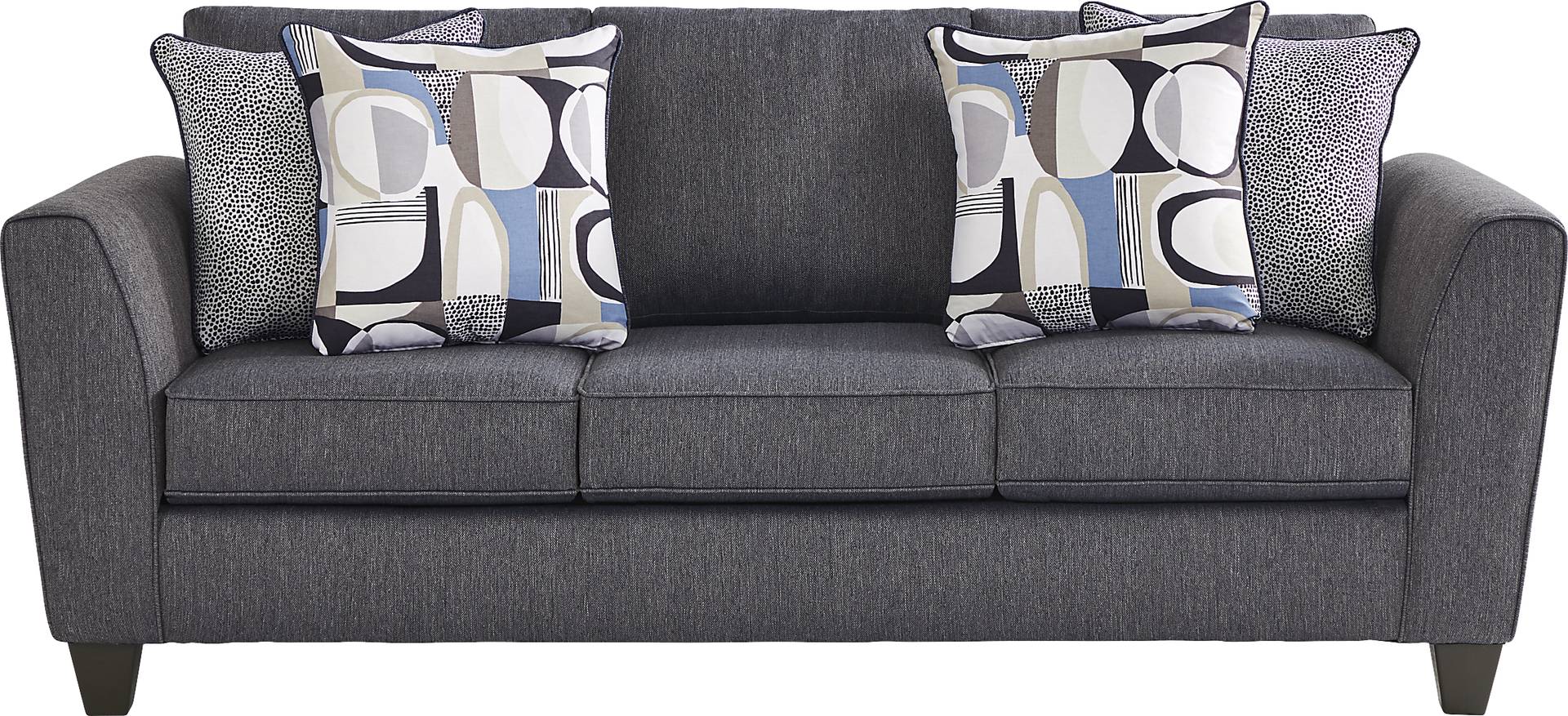 Marisol Bay 7 Pc Denim Blue Woven Premium Sleeper Living Room Set With ...