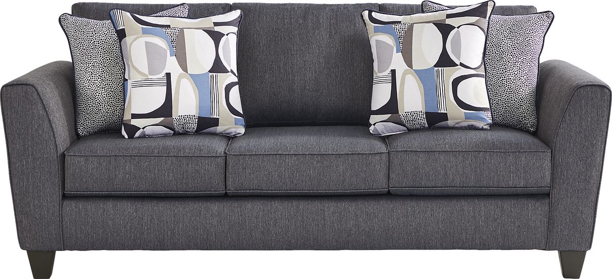 Marisol Bay 7 Pc Denim Blue Woven Premium Sleeper Living Room Set With ...