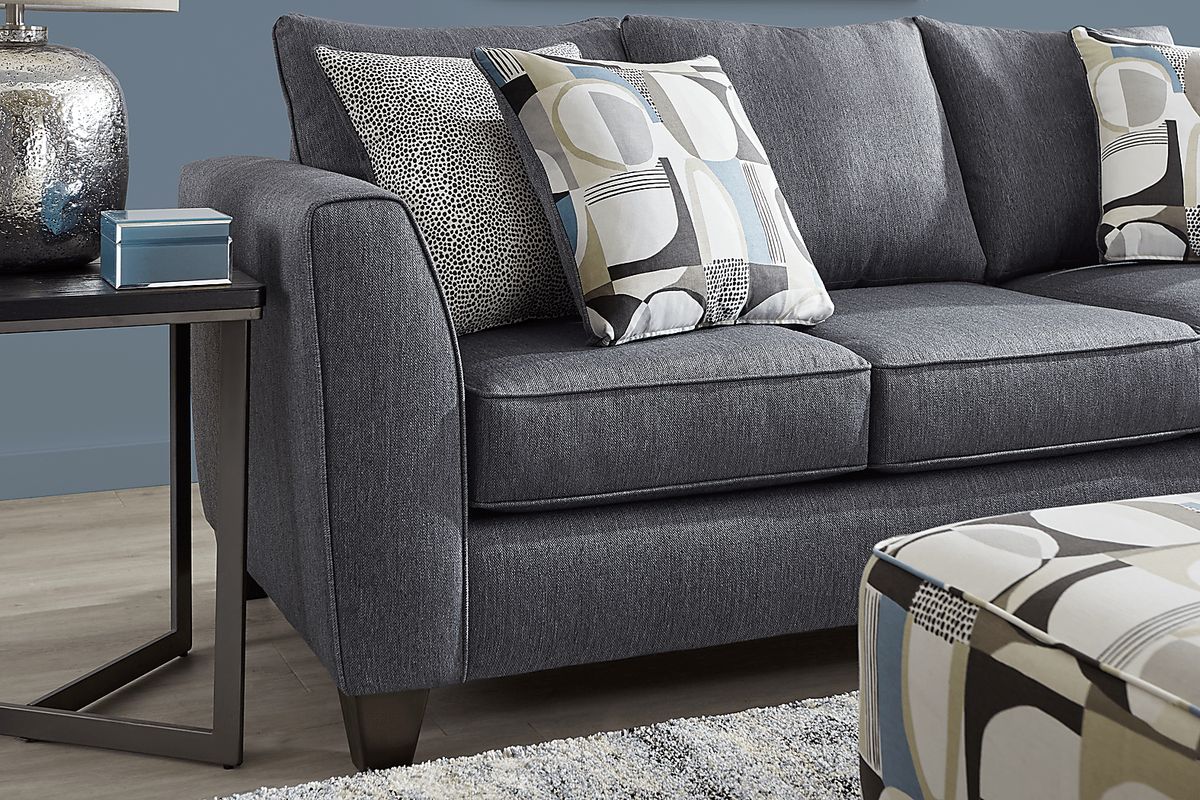Marisol Bay 3 Pc Denim Blue Woven Living Room Set With Sofa, Loveseat ...