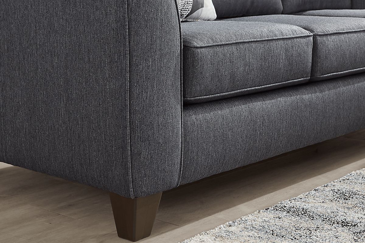 Marisol Bay 2 Pc Denim Blue Woven Living Room Set With Sofa, Loveseat ...