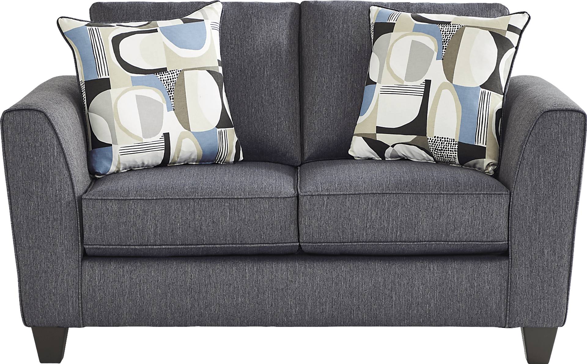 Marisol Bay 2 Pc Denim Blue Woven Living Room Set With Sofa, Loveseat ...