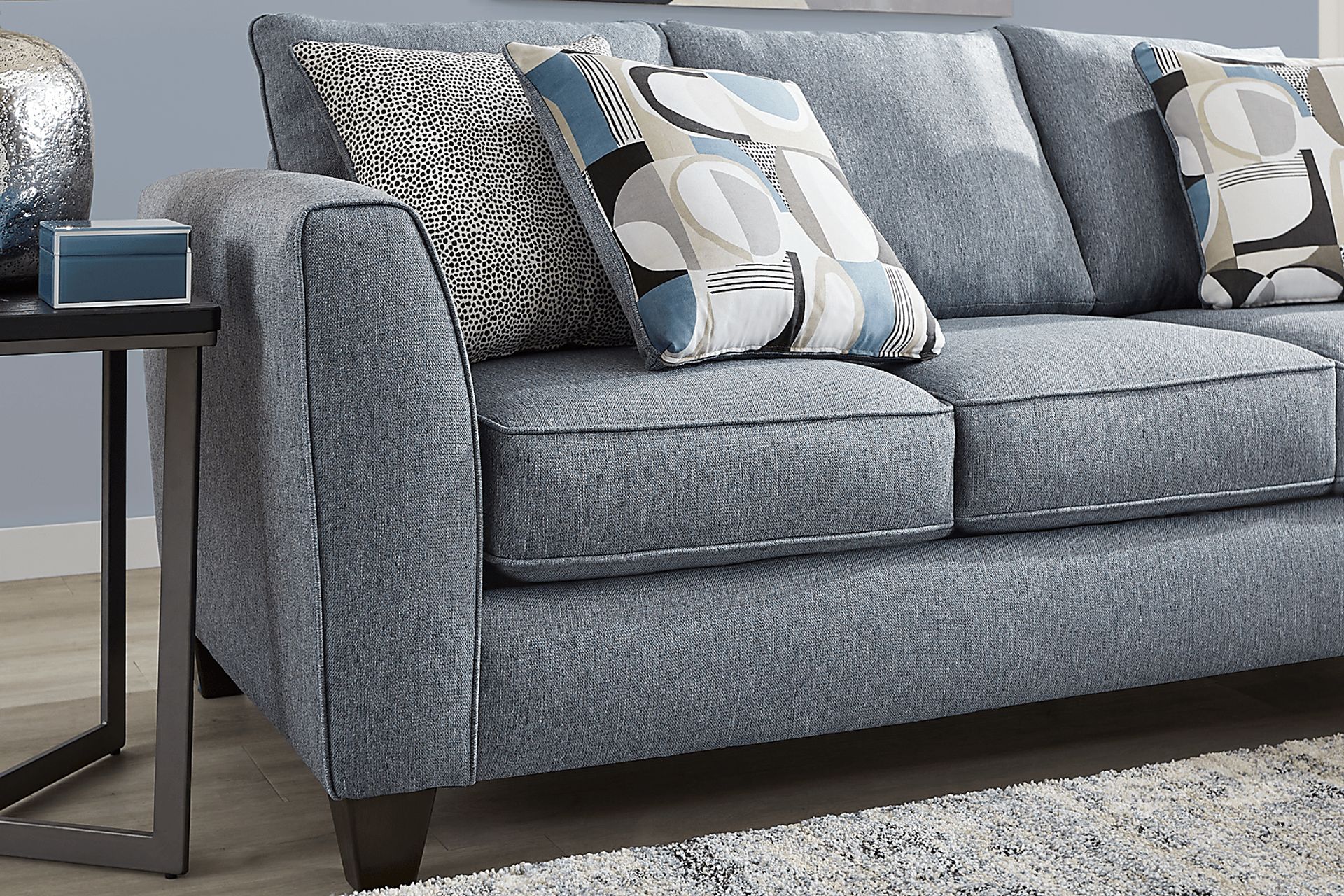 Marisol Bay 7 Pc Gray Woven Living Room Set With Sofa, Loveseat, 3 Pc ...