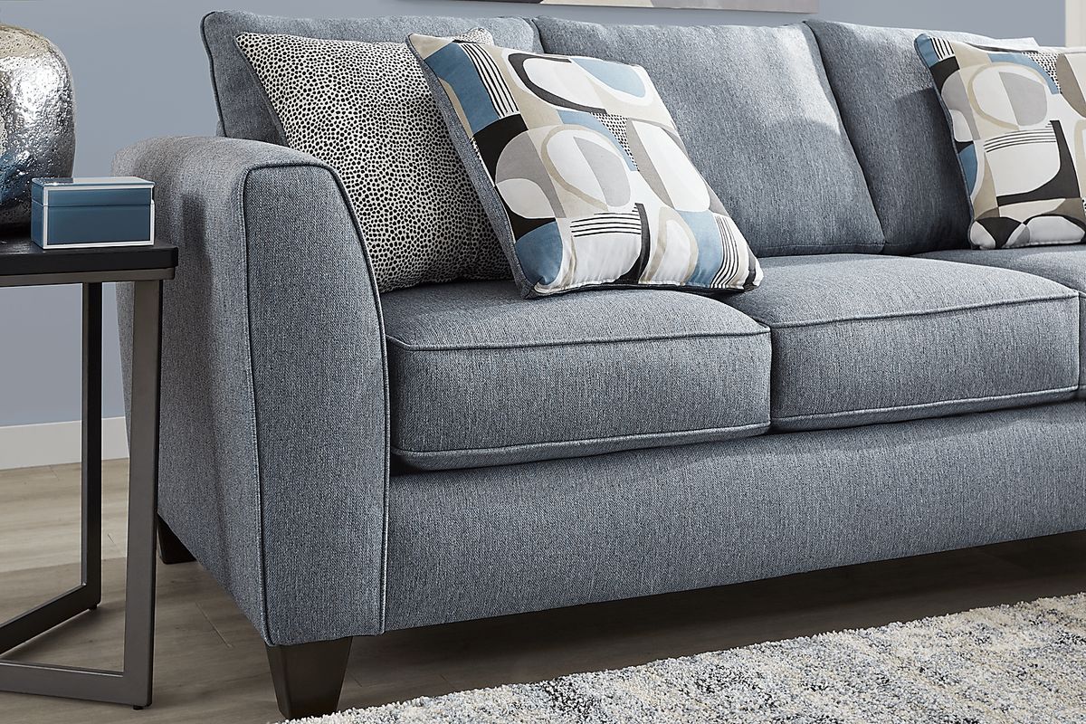Marisol Bay 5 Pc Gray Woven Living Room Set With Sofa Loveseat 3 Pc Table Set