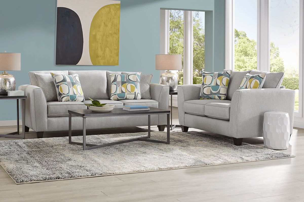 Marisol Bay 7 Pc Spa Blue Woven Premium Sleeper Living Room Set With ...