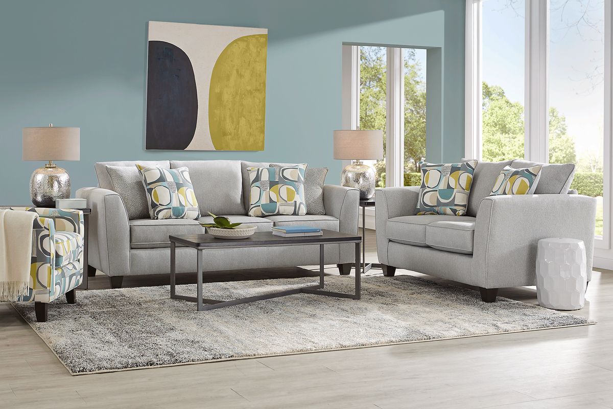 Marisol Bay 8 Pc Spa Blue Woven Sleeper Living Room Set With Sleeper ...