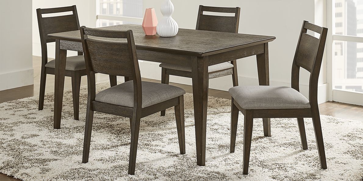 Market Street 5 Pc Black Black,Colors Gray Dining Room Set With Dining ...