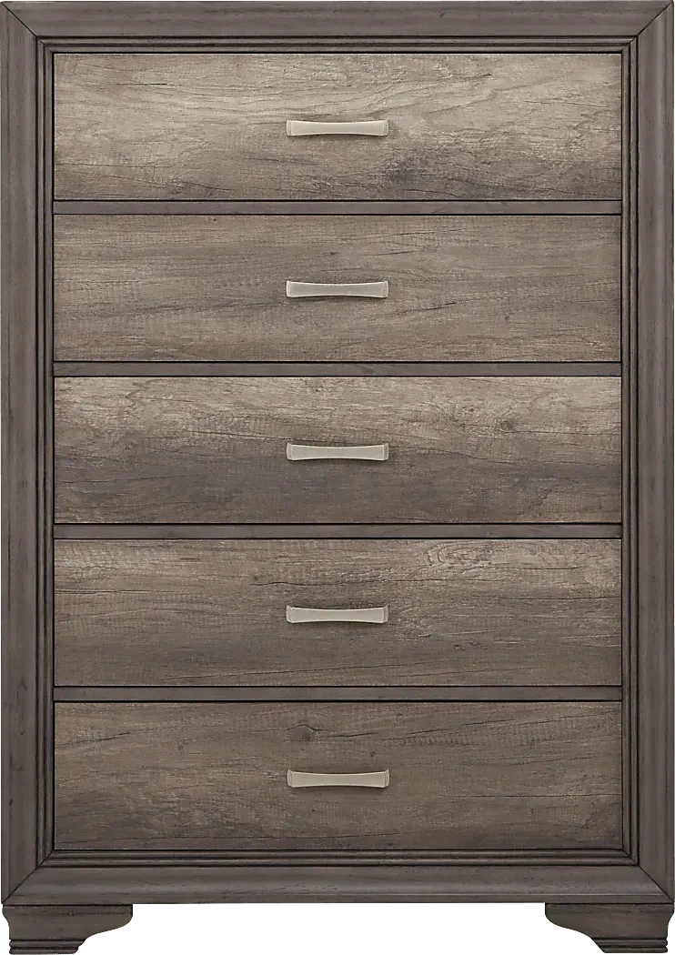 Marlow 5 Pc Gray King Bedroom Set With 3 Pc King Panel Bed, Chest ...