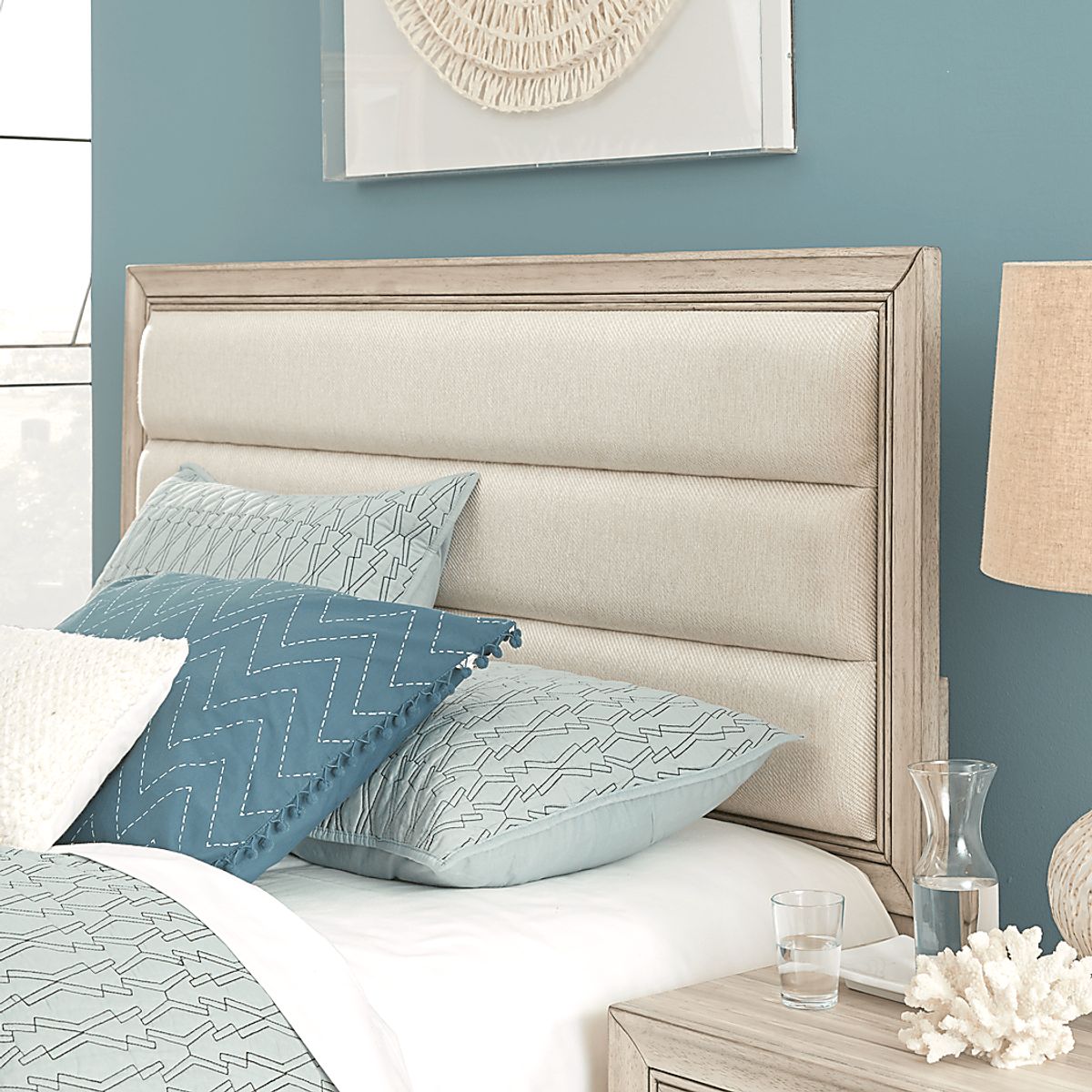 Marlow 5 Pc Natural Light Wood King Bedroom Set With 3 Pc King Panel ...