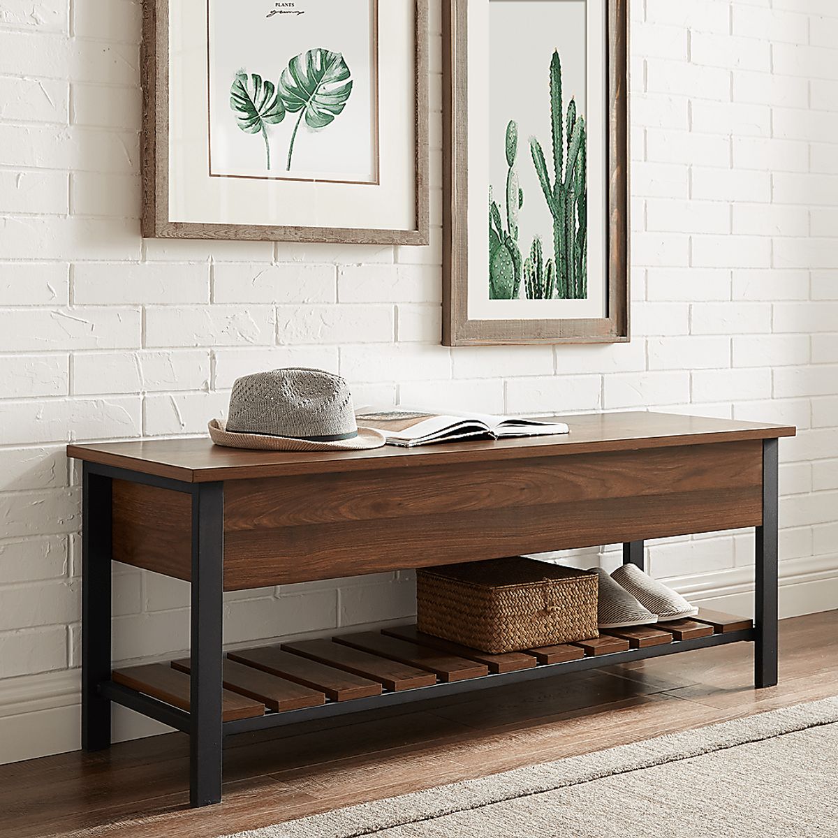 Marnock Walnut Dark Wood Bench | Rooms to Go