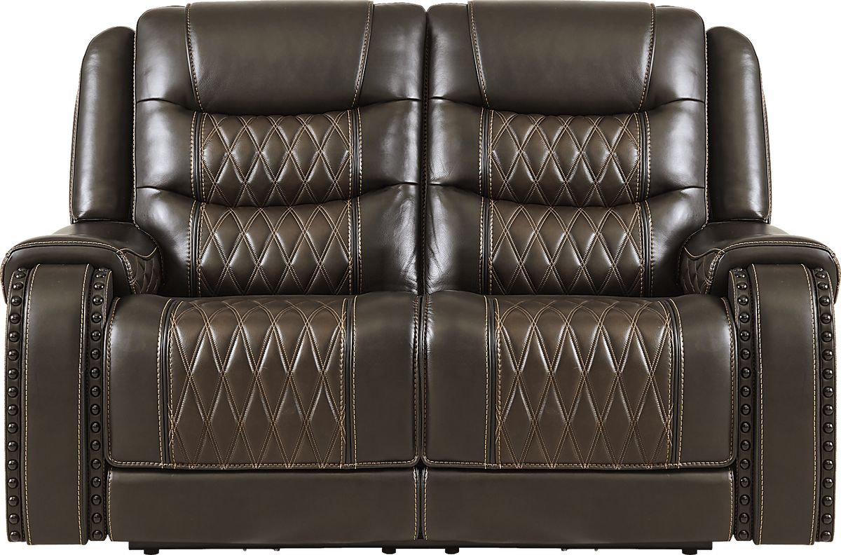 Drew & Jonathan Marquee 2 Pc Brown Leather Triple Power Reclining ...