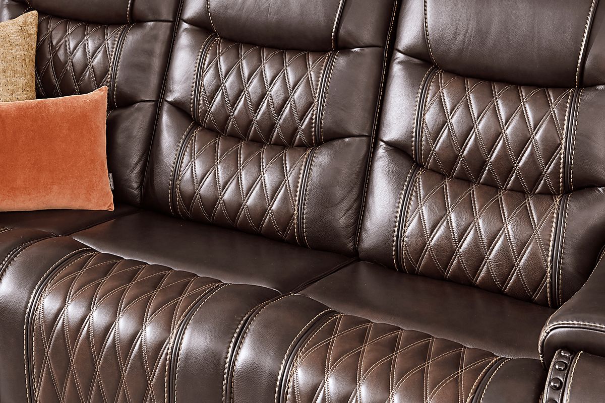 Drew & Jonathan Marquee 3 Pc Brown Leather Triple Power Reclining Living Room Set With Triple ...