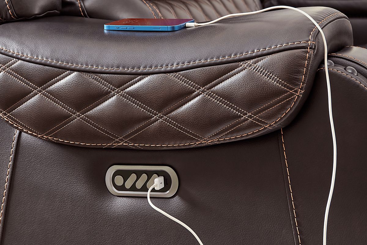 Drew & Jonathan Marquee 5 Pc Brown Leather Triple Power Reclining ...