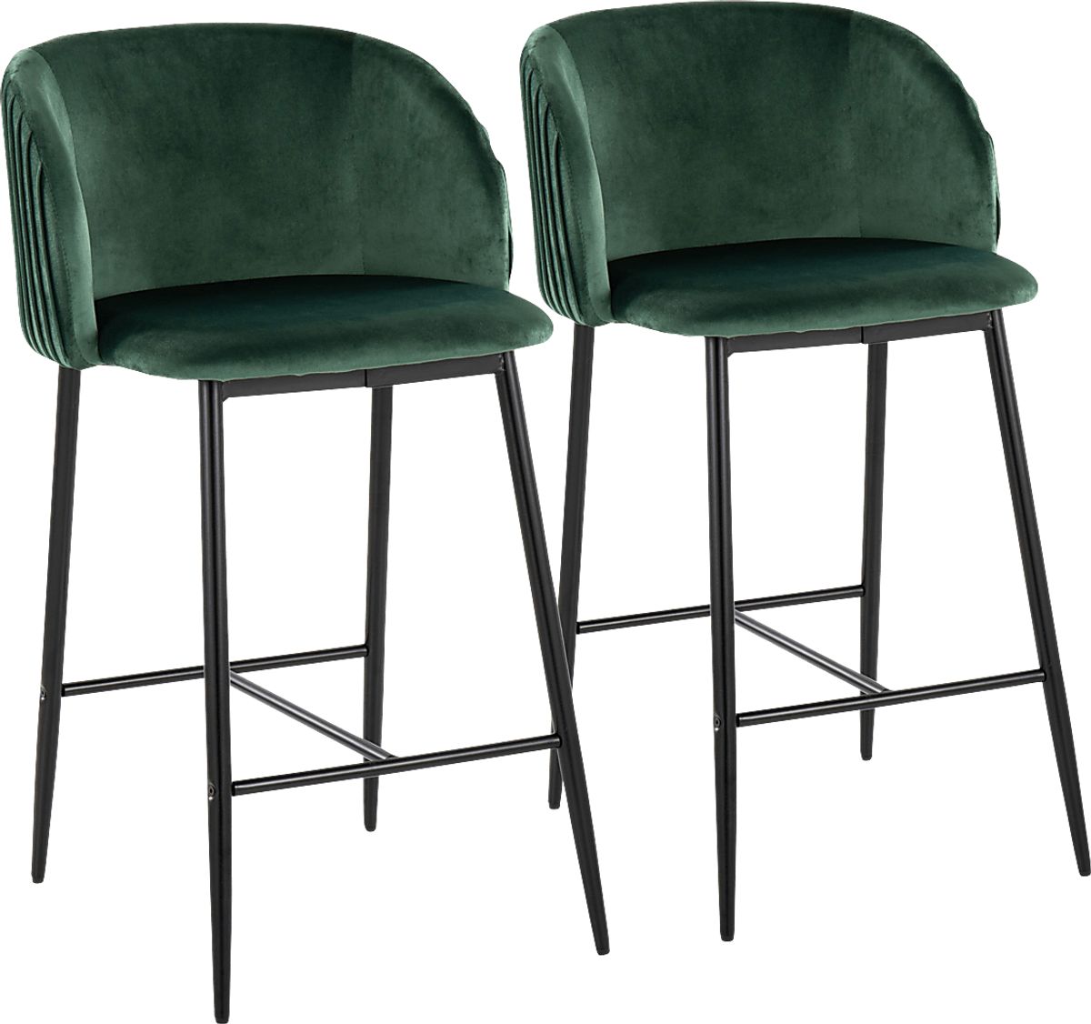 Marsanne II Black Black,Colors Green Velvet Plush Counter Height Stool ...